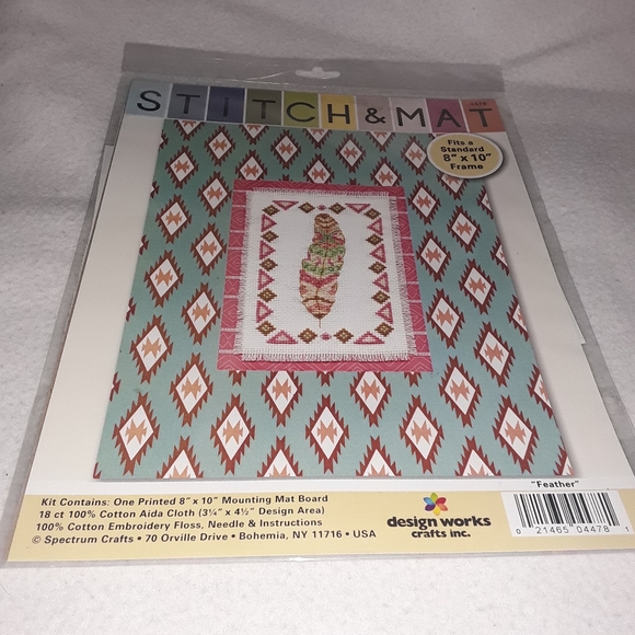 Stitch & Mat | Other | Stitch Mat Feather Needlepoint Cross Stitch ...